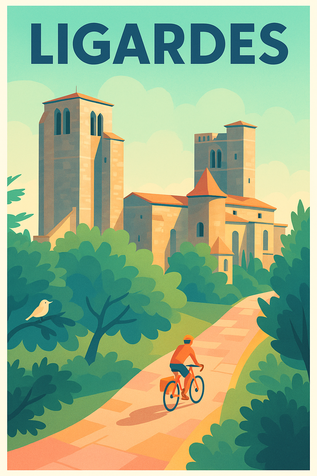 Affiche de Ligardes - Charme et Sérénité à Vélo